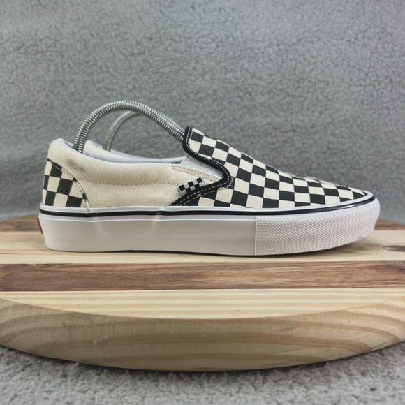 Vans | Shoes | Vans Checkerboard Adult Men 8 Black Off White Skate Pop ...